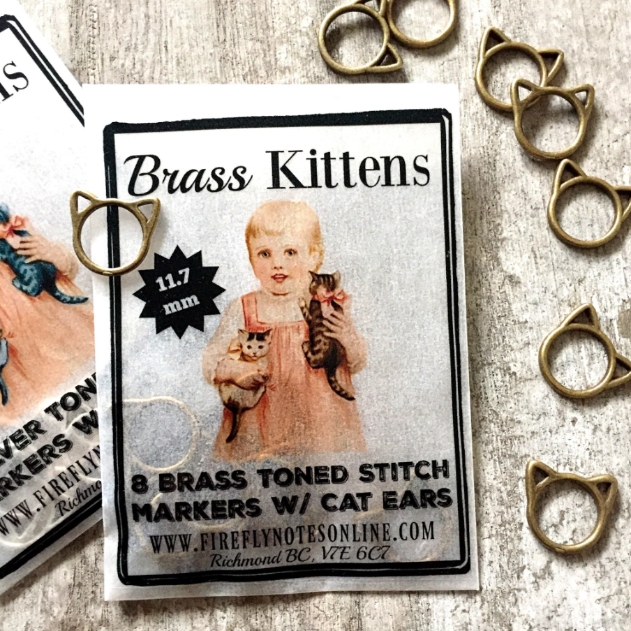 Brass Kitten Stitch Markers | Natural Ewe
